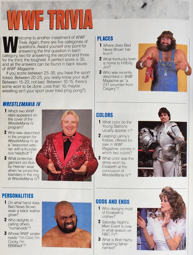 Flashback Friday: WWF Magazine November 1988 - Scott's Blog of Doom!