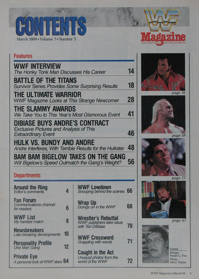 Flashback Friday: WWF Magazine March 1988 - Scott's Blog of Doom!