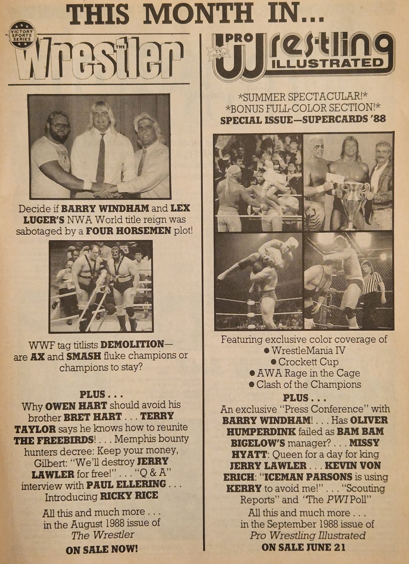 Flashback Friday: Inside Wrestling August 1988 - Scott's Blog of Doom!