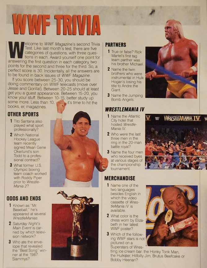 Flashback Friday: WWF Magazine September 1988 - Scott's Blog of Doom!