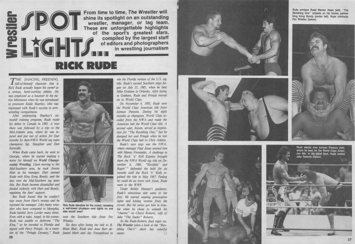 Flashback Friday: The Wrestler December 1988 - Scott's Blog of Doom!