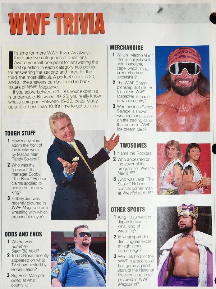 Flashback Friday: WWF Magazine January 1989 - Scott's Blog of Doom!