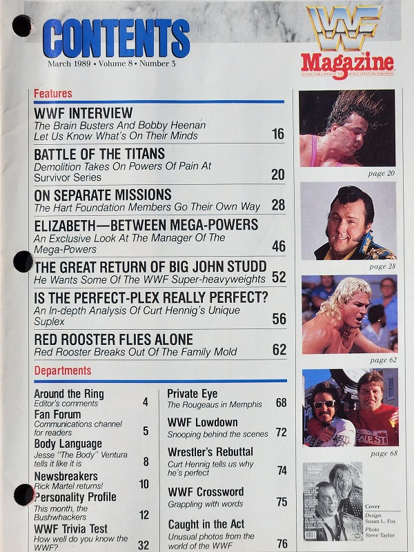 Flashback Friday: WWF Magazine, March 1989 - Scott's Blog of Doom!